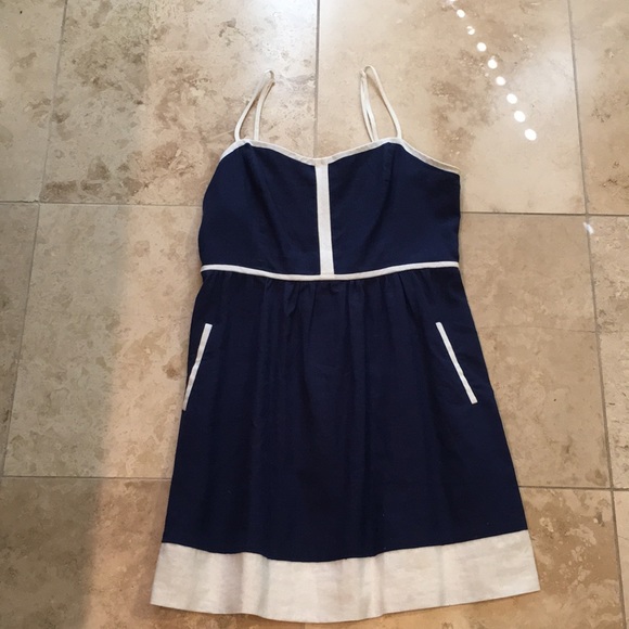 Cope | Dresses | Cope Navywhite Linen Dress | Poshmark